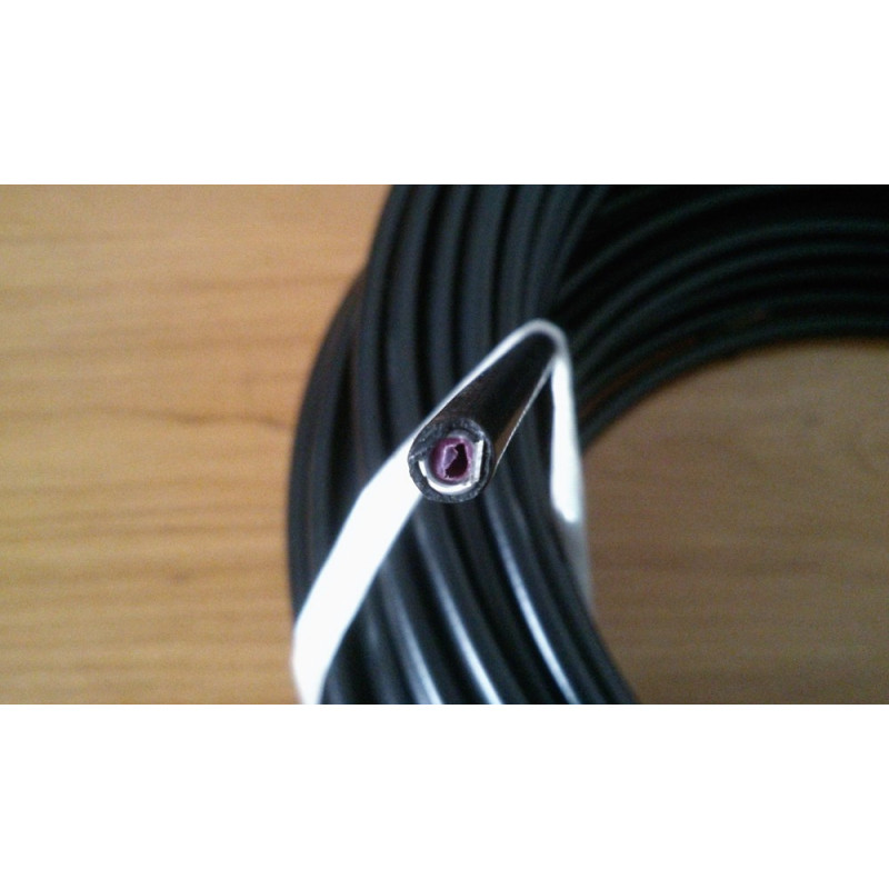 Rolled steel cable sheath for clutch. Black. Ø 6mm. With Teflon.